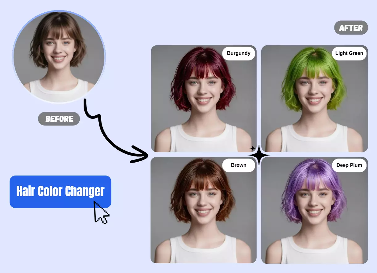 Free Hair Color Changer AI: Upload & Try 200+ Colors Online